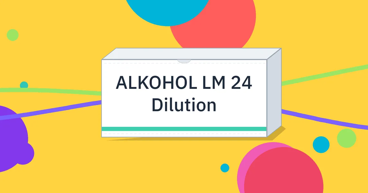 Symbolbild: Packung mit der Aufschrift ALKOHOL LM 24 Dilution (PZN 13311210) – Verfügbarkeit und Bezug in Apotheken in Frankfurt am Main
