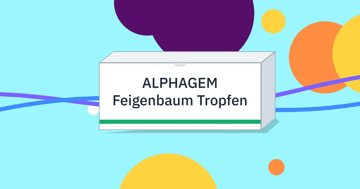 Symbolbild: Packung mit der Aufschrift ALPHAGEM Feigenbaum Tropfen (PZN 20297143) – Verfügbarkeit und Bezug in Apotheken in Frankfurt am Main