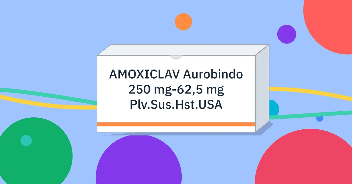Symbolbild: Packung mit der Aufschrift AMOXICLAV Aurobindo 250 mg-62,5 mg Plv.Sus.Hst.USA (PZN 18808613) – Verfügbarkeit und Bezug in Apotheken in Frankfurt am Main