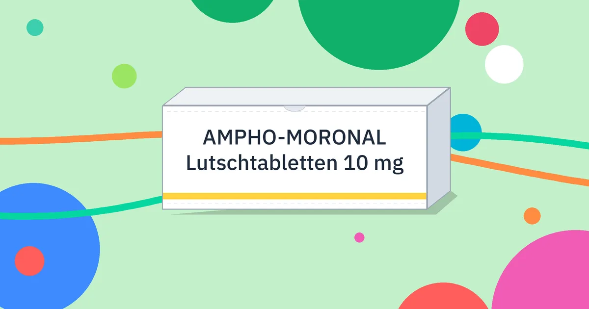 Symbolbild: Packung mit der Aufschrift AMPHO-MORONAL Lutschtabletten 10 mg (PZN 10012062) – Verfügbarkeit und Bezug in Apotheken in Frankfurt am Main