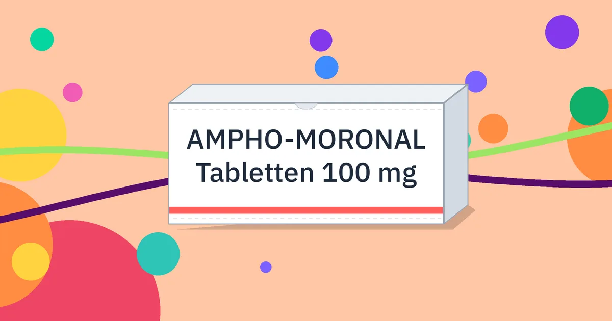 Symbolbild: Packung mit der Aufschrift AMPHO-MORONAL Tabletten 100 mg (PZN 15744485) – Verfügbarkeit und Bezug in Apotheken in Frankfurt am Main