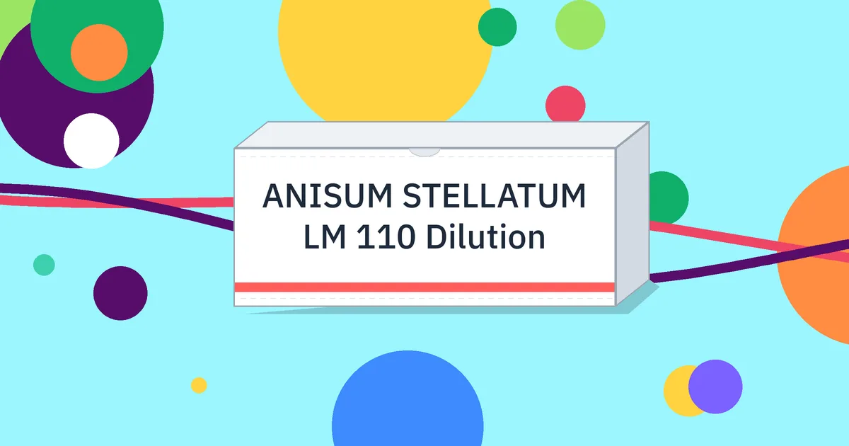 Symbolbild: Packung mit der Aufschrift ANISUM STELLATUM LM 110 Dilution (PZN 13369681) – Verfügbarkeit und Bezug in Apotheken in Frankfurt am Main