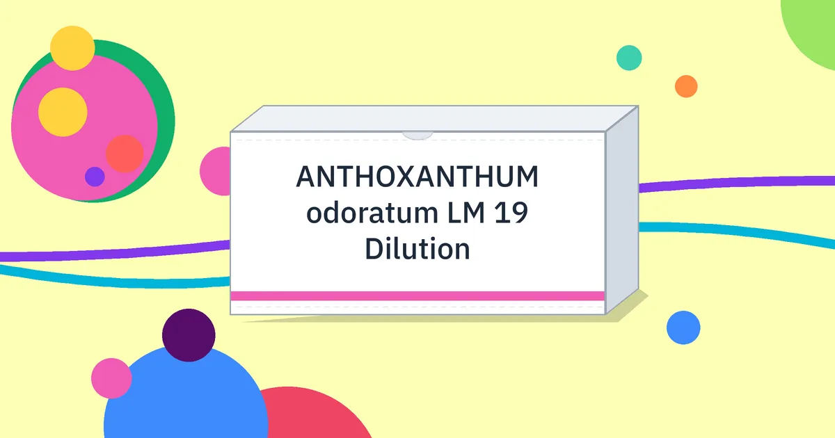 Symbolbild: Packung mit der Aufschrift ANTHOXANTHUM odoratum LM 19 Dilution (PZN 13369913) – Verfügbarkeit und Bezug in Apotheken in Frankfurt am Main