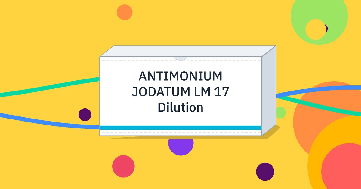 Symbolbild: Packung mit der Aufschrift ANTIMONIUM JODATUM LM 17 Dilution (PZN 12764292) – Verfügbarkeit und Bezug in Apotheken in Frankfurt am Main