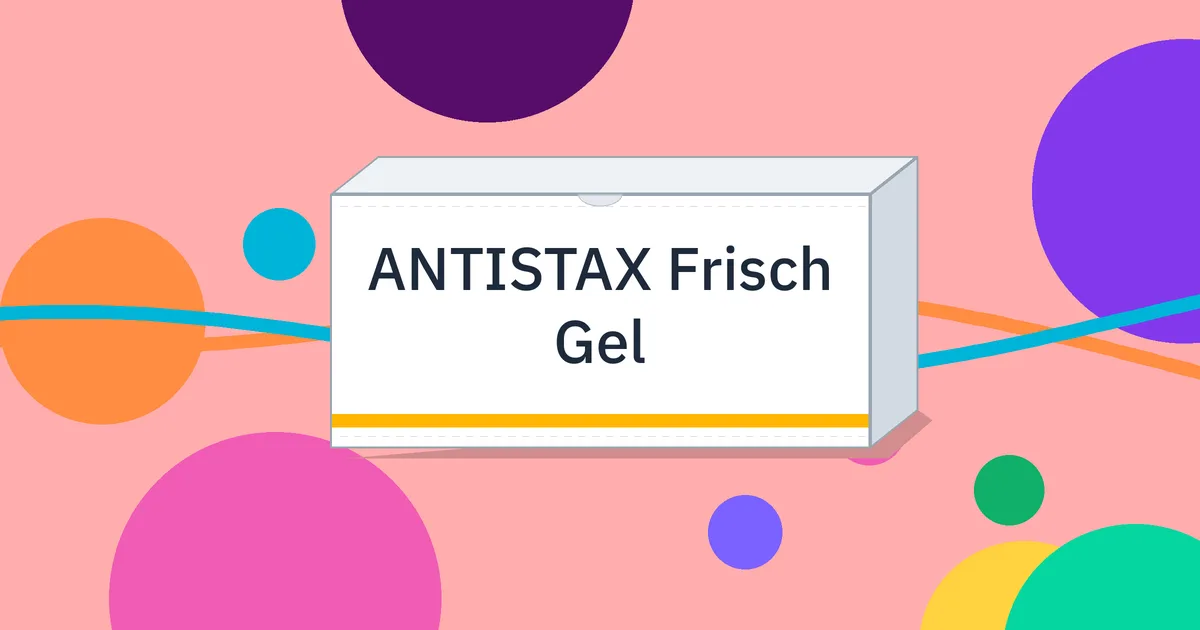 Symbolbild: Packung mit der Aufschrift ANTISTAX Frisch Gel (PZN 08913131) – Verfügbarkeit und Bezug in Apotheken in Frankfurt am Main