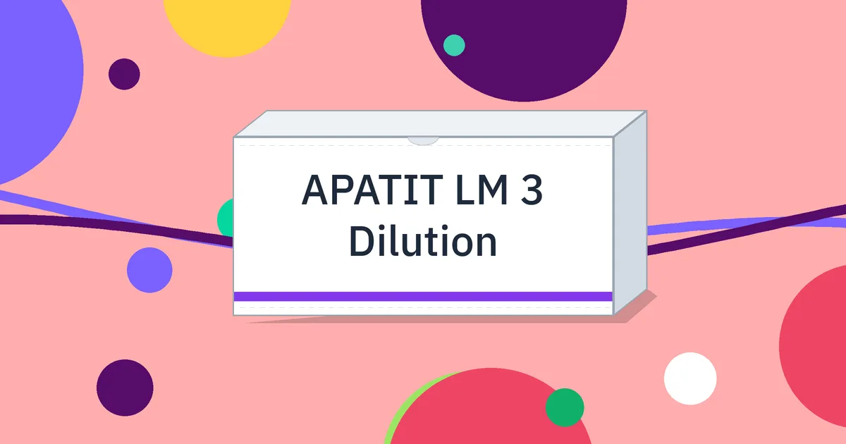 Symbolbild: Packung mit der Aufschrift APATIT LM 3 Dilution (PZN 13377054) – Verfügbarkeit und Bezug in Apotheken in Frankfurt am Main