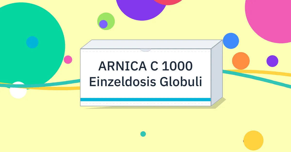 Symbolbild: Packung mit der Aufschrift ARNICA C 1000 Einzeldosis Globuli (PZN 03032905) – Verfügbarkeit und Bezug in Apotheken in Frankfurt am Main