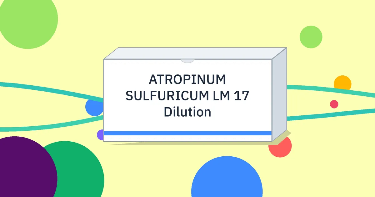Symbolbild: Packung mit der Aufschrift ATROPINUM SULFURICUM LM 17 Dilution (PZN 13406933) – Verfügbarkeit und Bezug in Apotheken in Frankfurt am Main