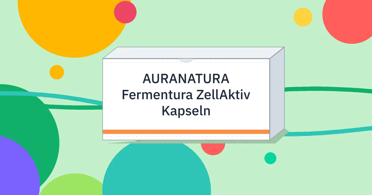 Symbolbild: Packung mit der Aufschrift AURANATURA Fermentura ZellAktiv Kapseln (PZN 20225480) – Verfügbarkeit und Bezug in Apotheken in Frankfurt am Main