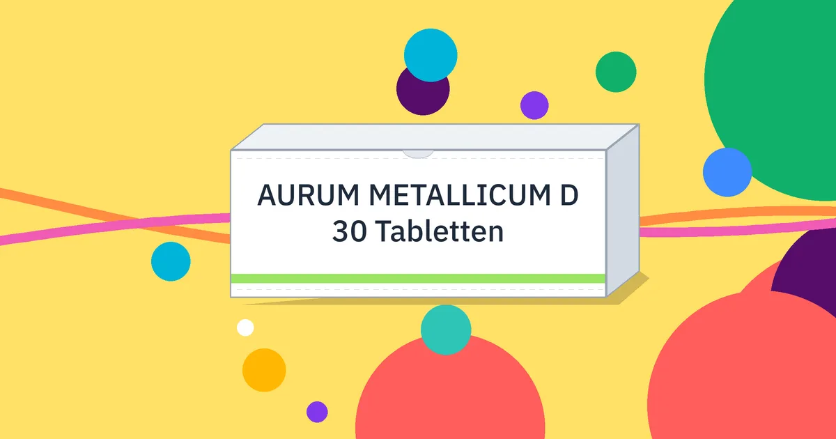 Symbolbild: Packung mit der Aufschrift AURUM METALLICUM D 30 Tabletten (PZN 02626198) – Verfügbarkeit und Bezug in Apotheken in Frankfurt am Main