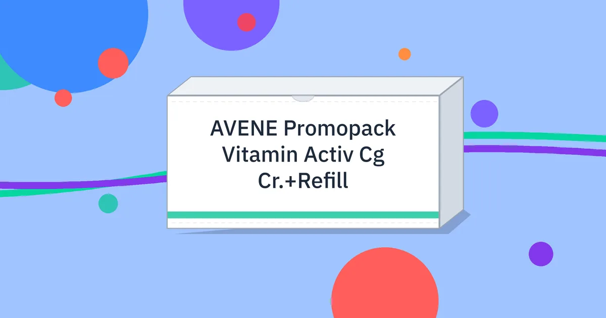 Symbolbild: Packung mit der Aufschrift AVENE Promopack Vitamin Activ Cg Cr.+Refill (PZN 19898802) – Verfügbarkeit und Bezug in Apotheken in Frankfurt am Main