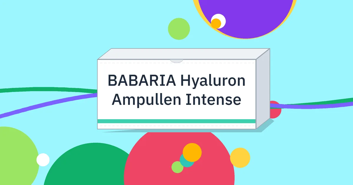 Symbolbild: Packung mit der Aufschrift BABARIA Hyaluron Ampullen Intense (PZN 18119799) – Verfügbarkeit und Bezug in Apotheken in Frankfurt am Main