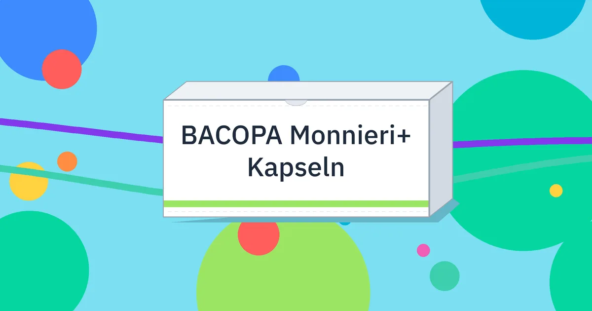 Symbolbild: Packung mit der Aufschrift BACOPA Monnieri+ Kapseln (PZN 18852181) – Verfügbarkeit und Bezug in Apotheken in Frankfurt am Main