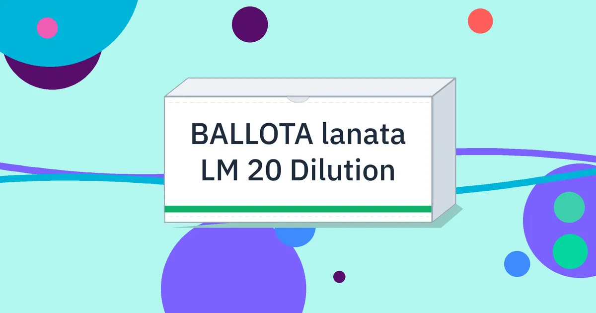 Symbolbild: Packung mit der Aufschrift BALLOTA lanata LM 20 Dilution (PZN 13374156) – Verfügbarkeit und Bezug in Apotheken in Frankfurt am Main