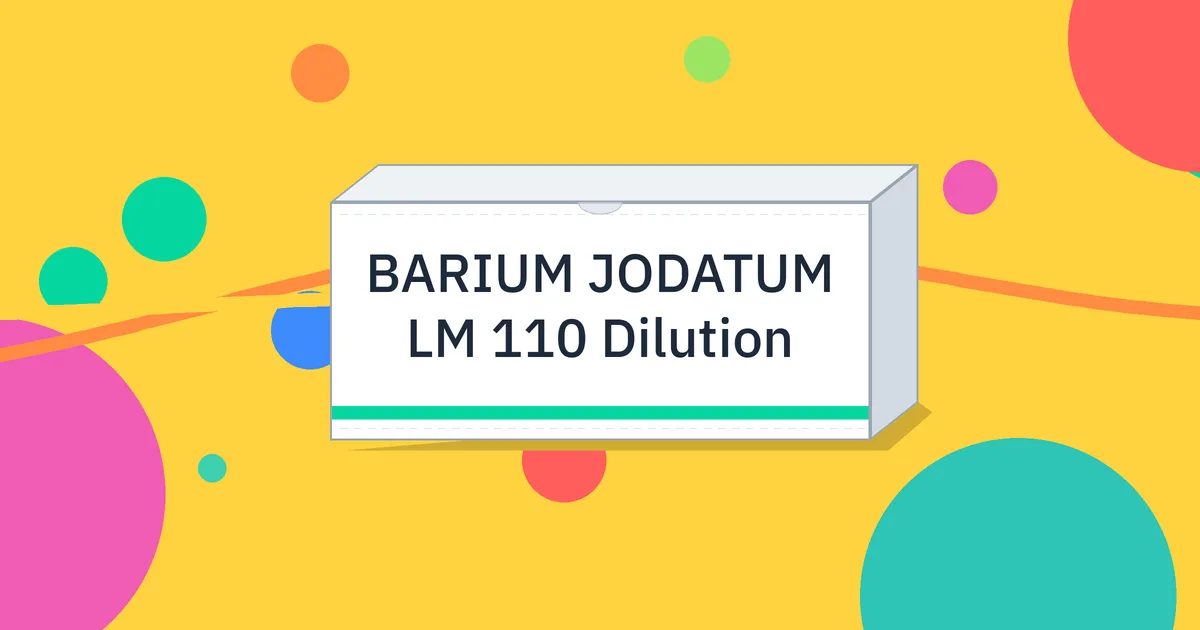 Symbolbild: Packung mit der Aufschrift BARIUM JODATUM LM 110 Dilution (PZN 12790148) – Verfügbarkeit und Bezug in Apotheken in Frankfurt am Main
