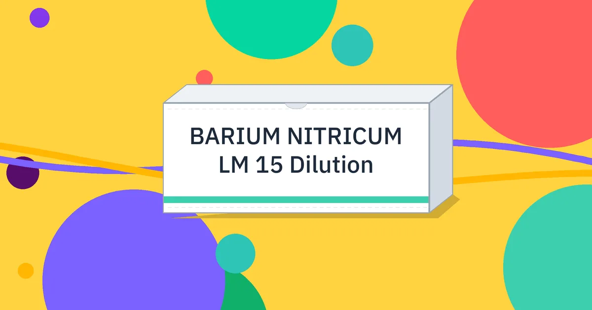 Symbolbild: Packung mit der Aufschrift BARIUM NITRICUM LM 15 Dilution (PZN 13377551) – Verfügbarkeit und Bezug in Apotheken in Frankfurt am Main