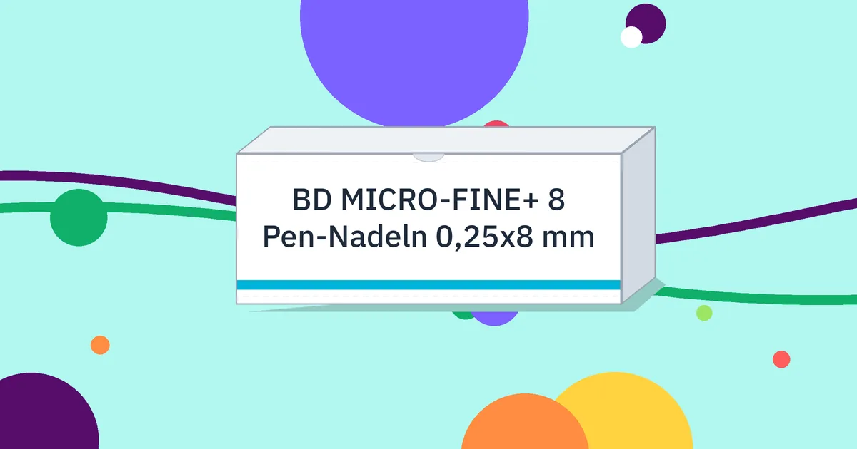 Symbolbild: Packung mit der Aufschrift BD MICRO-FINE+ 8 Pen-Nadeln 0,25x8 mm (PZN 07697961) – Verfügbarkeit und Bezug in Apotheken in Frankfurt am Main