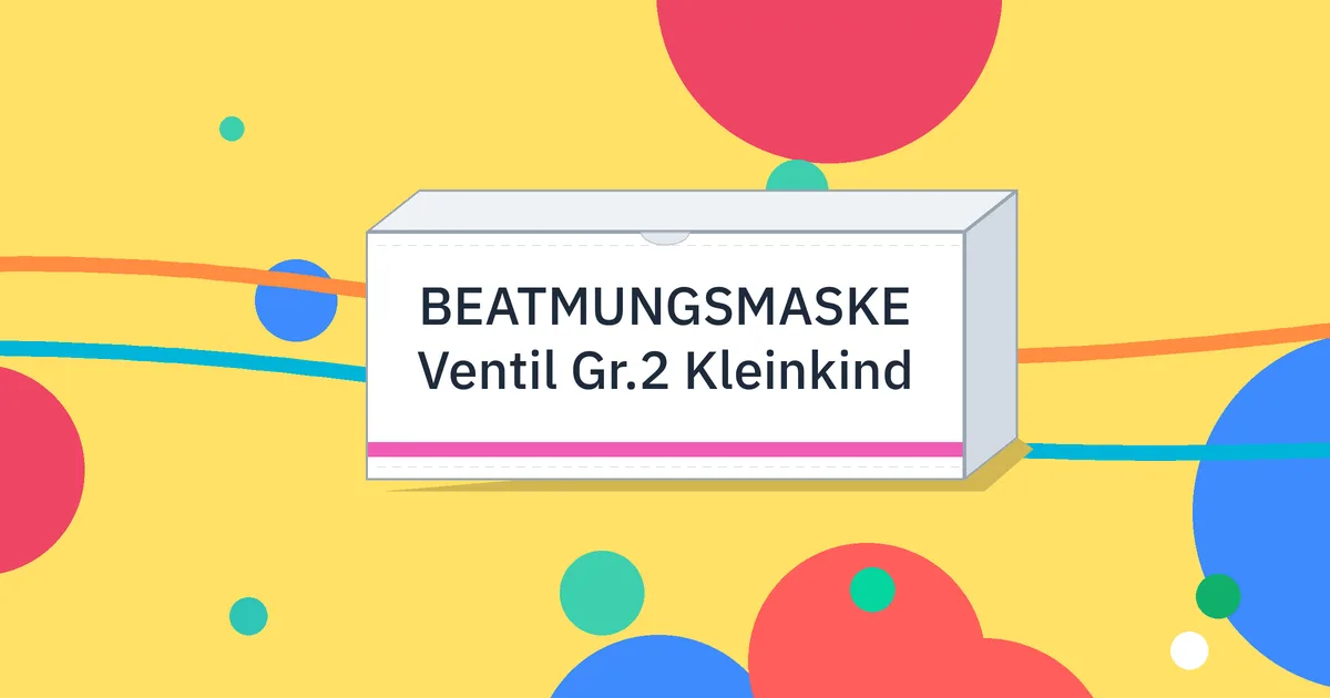 Symbolbild: Packung mit der Aufschrift BEATMUNGSMASKE Ventil Gr.2 Kleinkind (PZN 16211609) – Verfügbarkeit und Bezug in Apotheken in Frankfurt am Main
