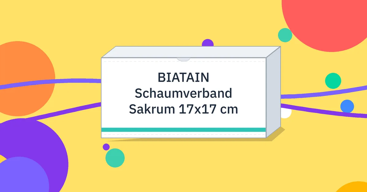 Symbolbild: Packung mit der Aufschrift BIATAIN Schaumverband Sakrum 17x17 cm (PZN 17860066) – Verfügbarkeit und Bezug in Apotheken in Frankfurt am Main