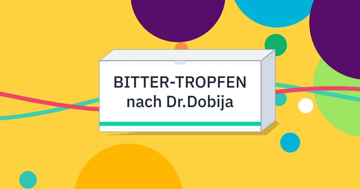 Symbolbild: Packung mit der Aufschrift BITTER-TROPFEN nach Dr.Dobija (PZN 19630413) – Verfügbarkeit und Bezug in Apotheken in Frankfurt am Main