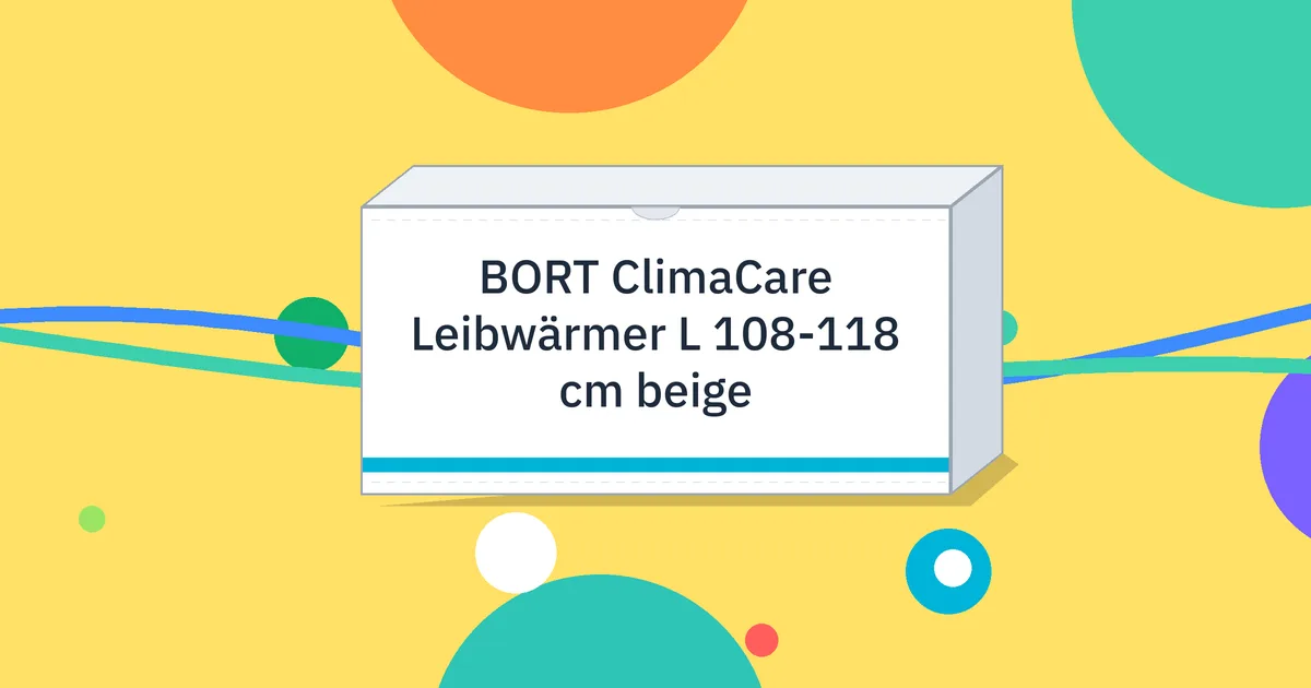 Symbolbild: Packung mit der Aufschrift BORT ClimaCare Leibwärmer L 108-118 cm beige (PZN 01395236) – Verfügbarkeit und Bezug in Apotheken in Frankfurt am Main