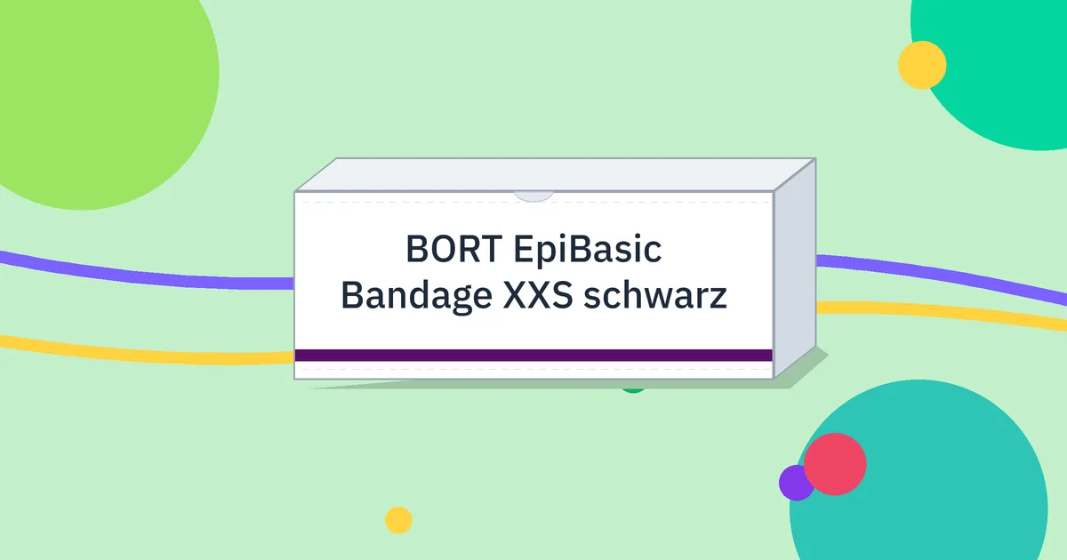 Symbolbild: Packung mit der Aufschrift BORT EpiBasic Bandage XXS schwarz (PZN 09444247) – Verfügbarkeit und Bezug in Apotheken in Frankfurt am Main
