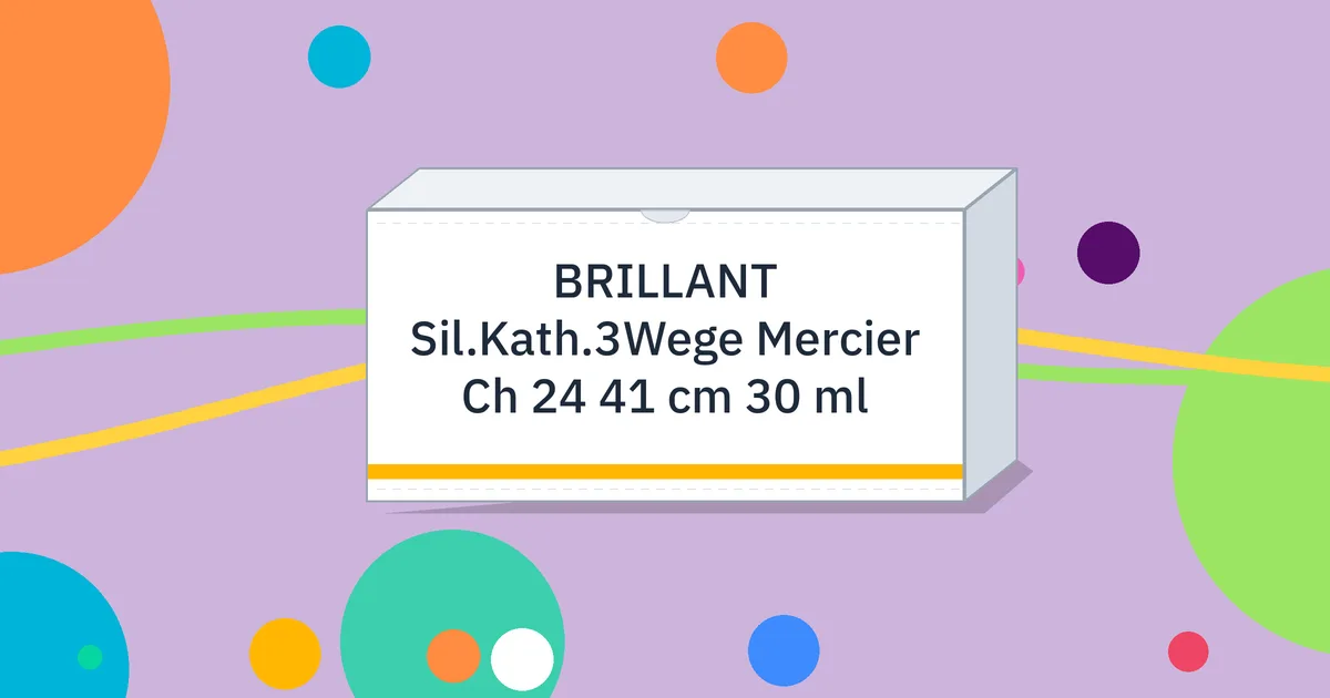 Symbolbild: Packung mit der Aufschrift BRILLANT Sil.Kath.3Wege Mercier Ch 24 41 cm 30 ml (PZN 07114014) – Verfügbarkeit und Bezug in Apotheken in Frankfurt am Main