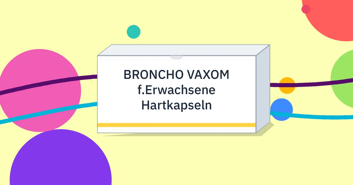 Symbolbild: Packung mit der Aufschrift BRONCHO VAXOM f.Erwachsene Hartkapseln (PZN 03653323) – Verfügbarkeit und Bezug in Apotheken in Frankfurt am Main