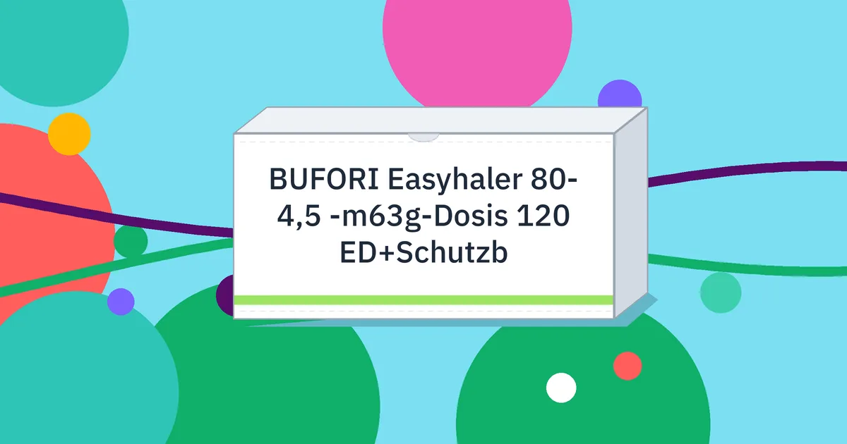Symbolbild: Packung mit der Aufschrift BUFORI Easyhaler 80-4,5 -m63g-Dosis 120 ED+Schutzb (PZN 12484144) – Verfügbarkeit und Bezug in Apotheken in Frankfurt am Main