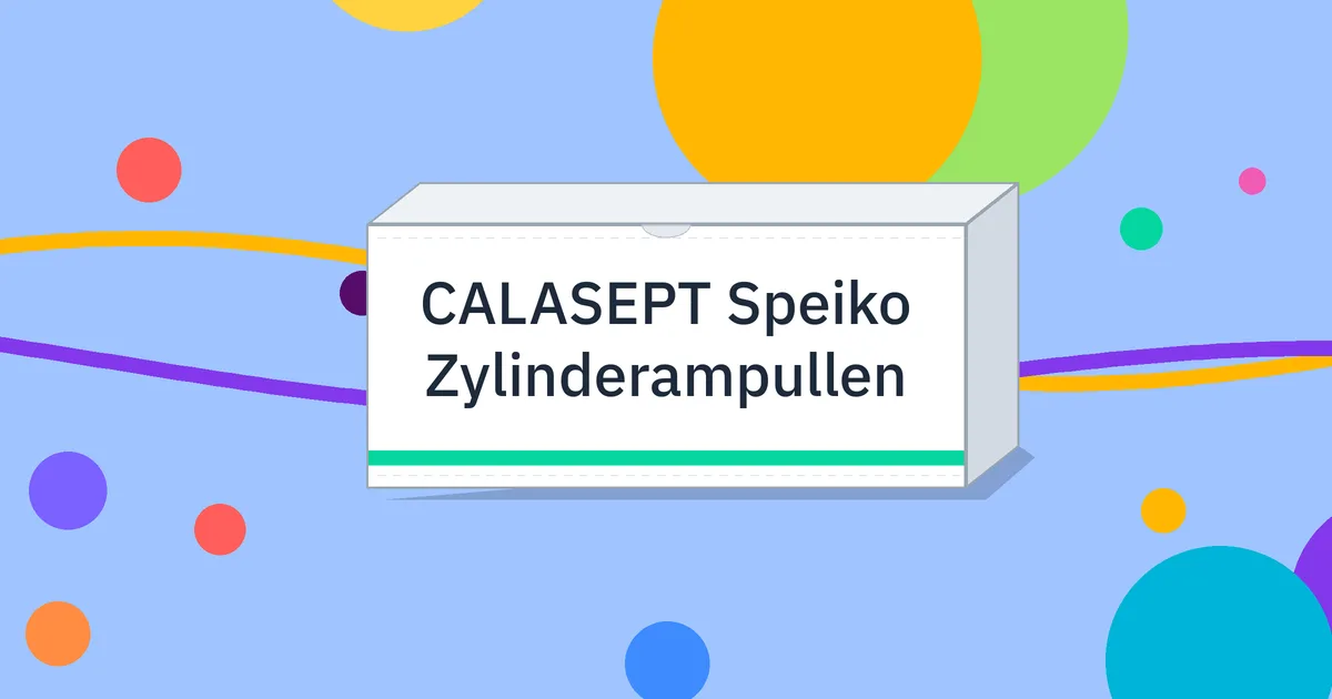 Symbolbild: Packung mit der Aufschrift CALASEPT Speiko Zylinderampullen (PZN 00040241) – Verfügbarkeit und Bezug in Apotheken in Frankfurt am Main