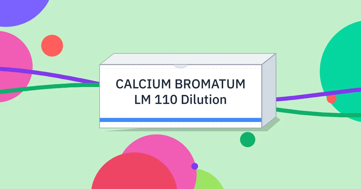 Symbolbild: Packung mit der Aufschrift CALCIUM BROMATUM LM 110 Dilution (PZN 13408174) – Verfügbarkeit und Bezug in Apotheken in Frankfurt am Main