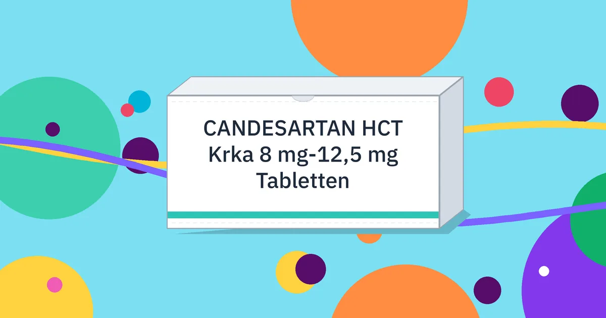 Symbolbild: Packung mit der Aufschrift CANDESARTAN HCT Krka 8 mg-12,5 mg Tabletten (PZN 14272541) – Verfügbarkeit und Bezug in Apotheken in Frankfurt am Main