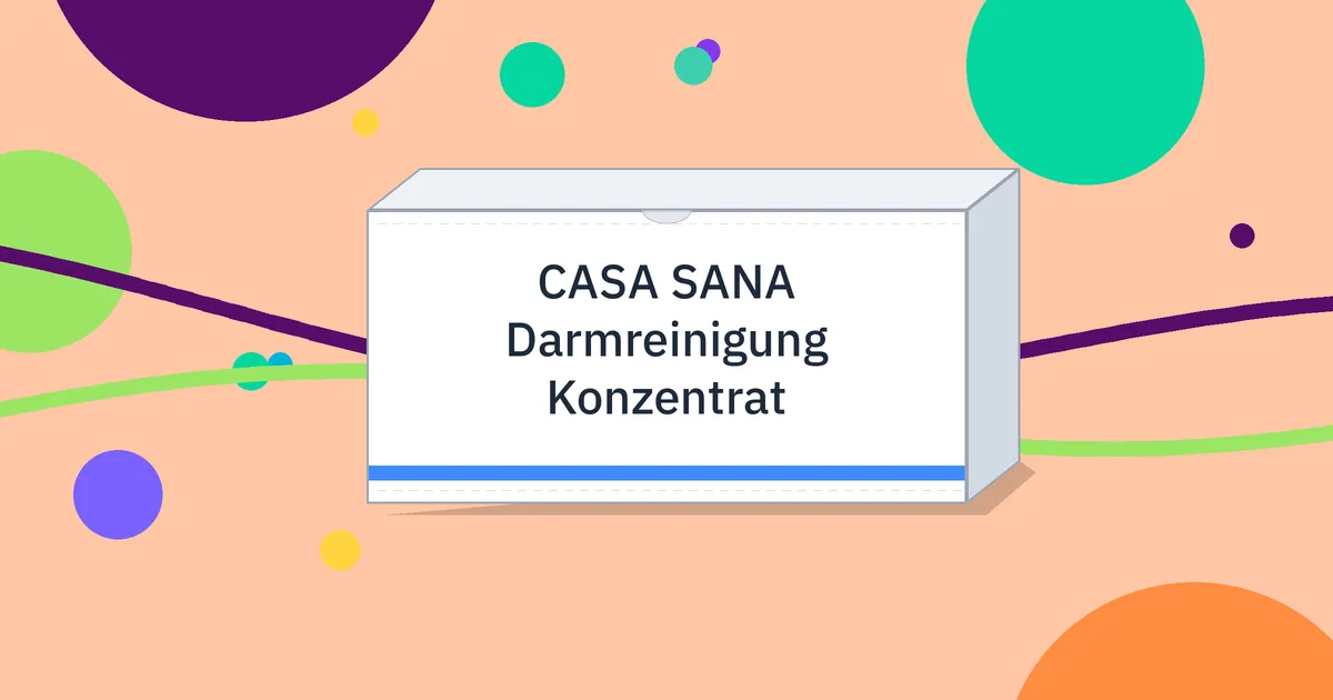 Symbolbild: Packung mit der Aufschrift CASA SANA Darmreinigung Konzentrat (PZN 04653012) – Verfügbarkeit und Bezug in Apotheken in Frankfurt am Main