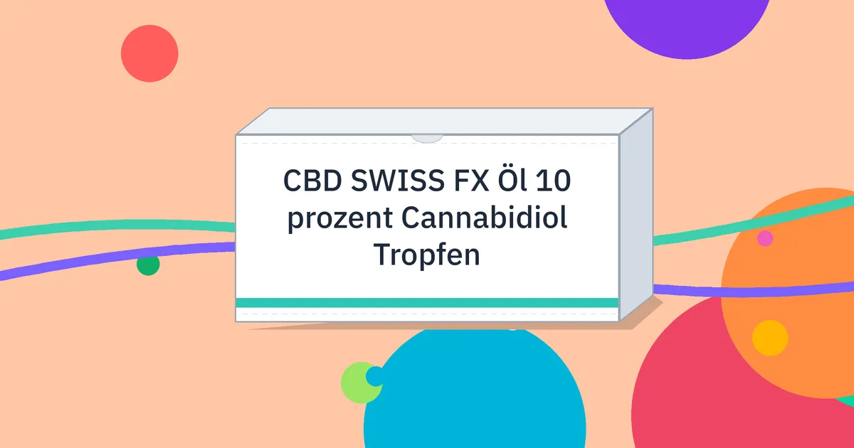 Symbolbild: Packung mit der Aufschrift CBD SWISS FX Öl 10 prozent Cannabidiol Tropfen (PZN 17211362) – Verfügbarkeit und Bezug in Apotheken in Frankfurt am Main
