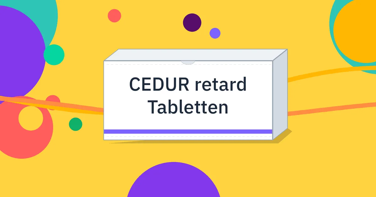 Symbolbild: Packung mit der Aufschrift CEDUR retard Tabletten (PZN 02542432) – Verfügbarkeit und Bezug in Apotheken in Frankfurt am Main