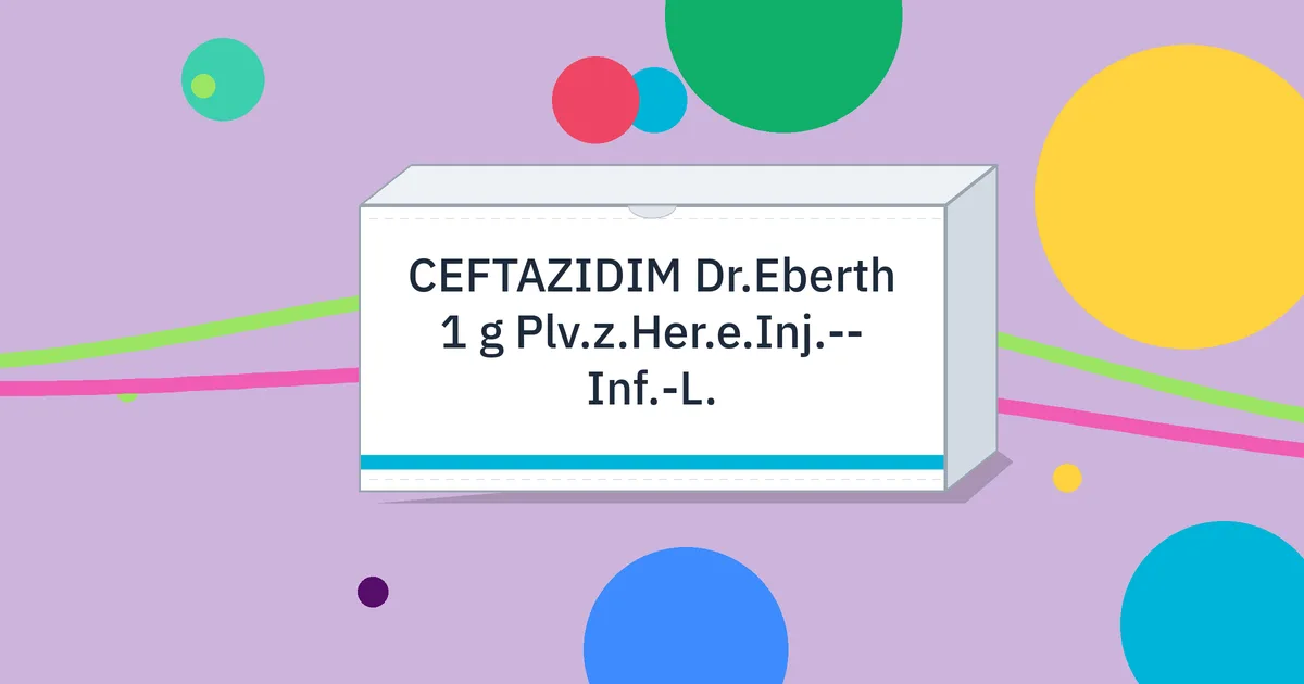 Symbolbild: Packung mit der Aufschrift CEFTAZIDIM Dr.Eberth 1 g Plv.z.Her.e.Inj.--Inf.-L. (PZN 11281982) – Verfügbarkeit und Bezug in Apotheken in Frankfurt am Main