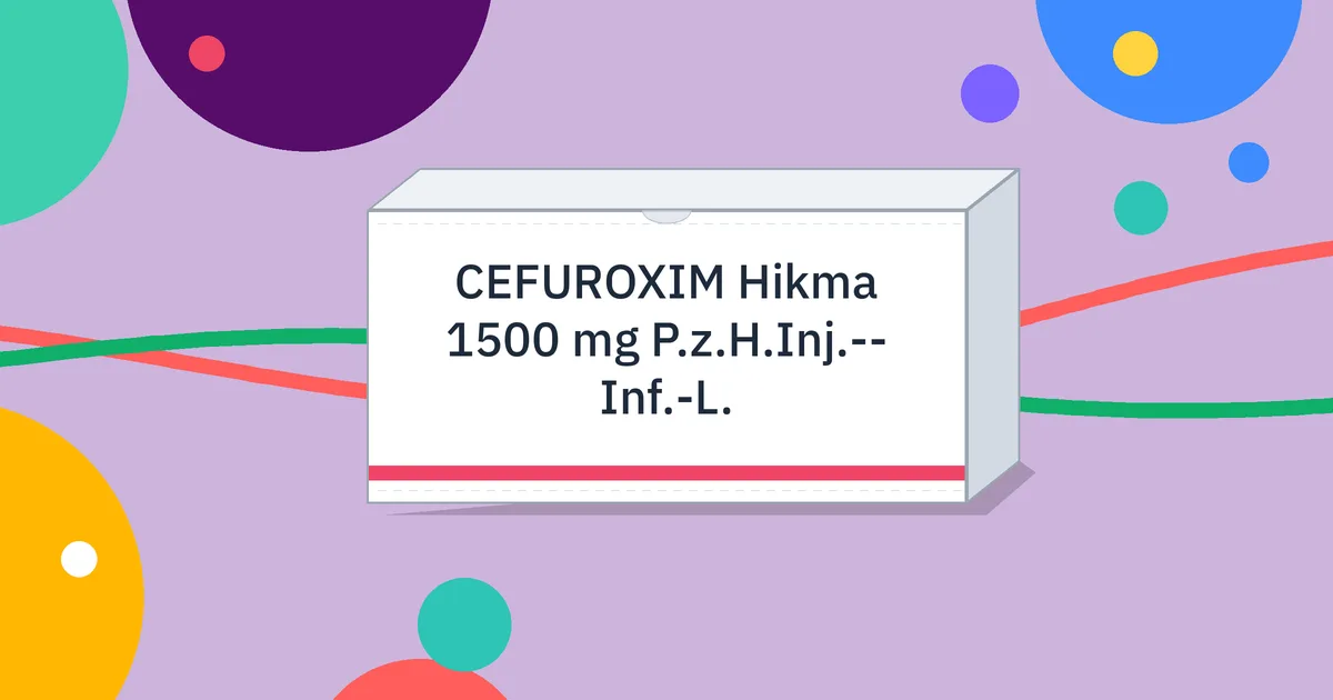Symbolbild: Packung mit der Aufschrift CEFUROXIM Hikma 1500 mg P.z.H.Inj.--Inf.-L. (PZN 00198574) – Verfügbarkeit und Bezug in Apotheken in Frankfurt am Main