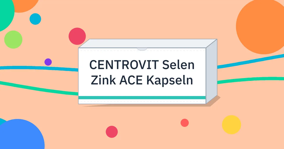 Symbolbild: Packung mit der Aufschrift CENTROVIT Selen Zink ACE Kapseln (PZN 18314584) – Verfügbarkeit und Bezug in Apotheken in Frankfurt am Main
