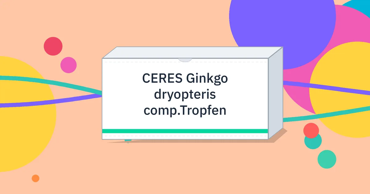 Symbolbild: Packung mit der Aufschrift CERES Ginkgo dryopteris comp.Tropfen (PZN 00503103) – Verfügbarkeit und Bezug in Apotheken in Frankfurt am Main