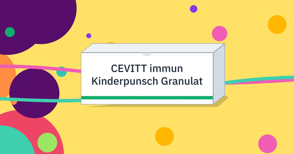 Symbolbild: Packung mit der Aufschrift CEVITT immun Kinderpunsch Granulat (PZN 17383413) – Verfügbarkeit und Bezug in Apotheken in Frankfurt am Main
