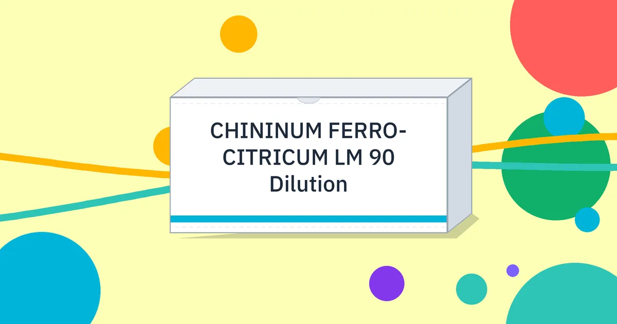 Symbolbild: Packung mit der Aufschrift CHININUM FERRO-CITRICUM LM 90 Dilution (PZN 13442515) – Verfügbarkeit und Bezug in Apotheken in Frankfurt am Main