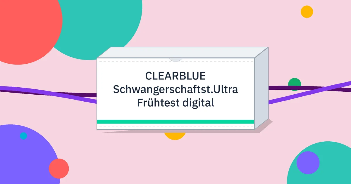 Symbolbild: Packung mit der Aufschrift CLEARBLUE Schwangerschaftst.Ultra Frühtest digital (PZN 17364717) – Verfügbarkeit und Bezug in Apotheken in Frankfurt am Main