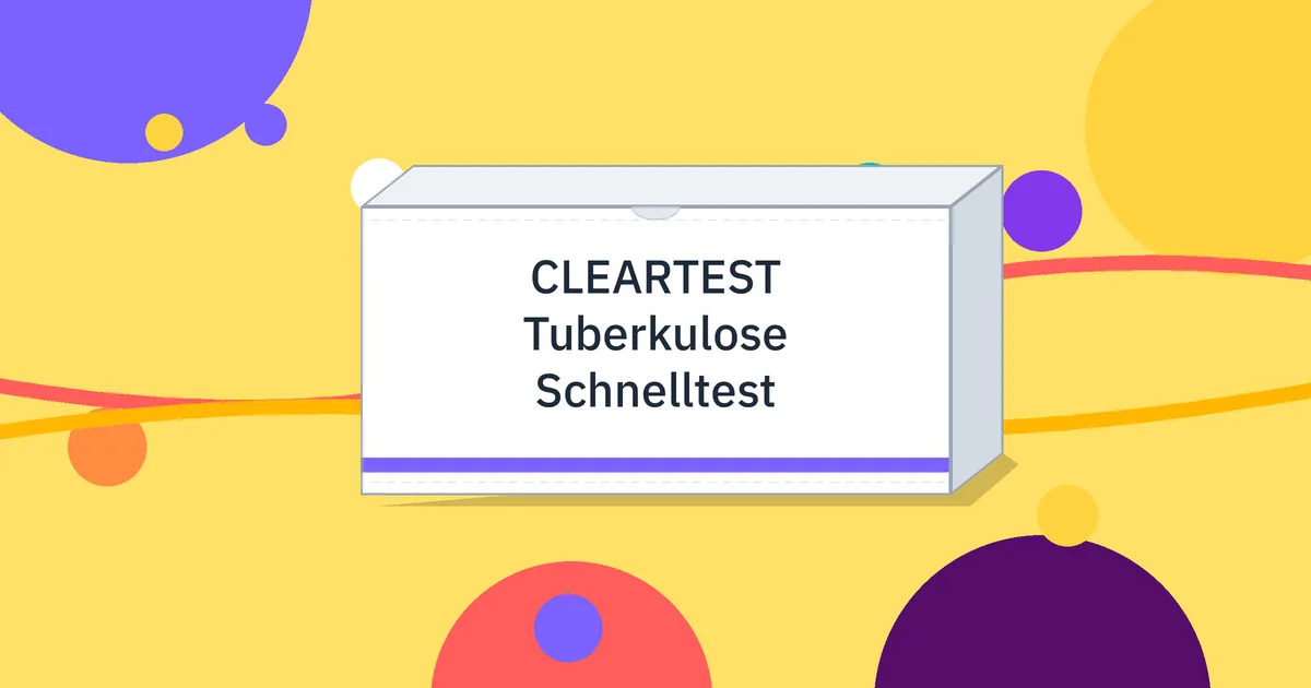Symbolbild: Packung mit der Aufschrift CLEARTEST Tuberkulose Schnelltest (PZN 13228957) – Verfügbarkeit und Bezug in Apotheken in Frankfurt am Main