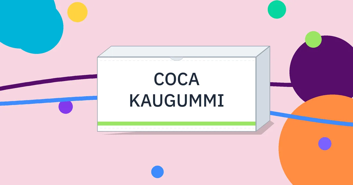 Symbolbild: Packung mit der Aufschrift COCA KAUGUMMI (PZN 11888744) – Verfügbarkeit und Bezug in Apotheken in Frankfurt am Main