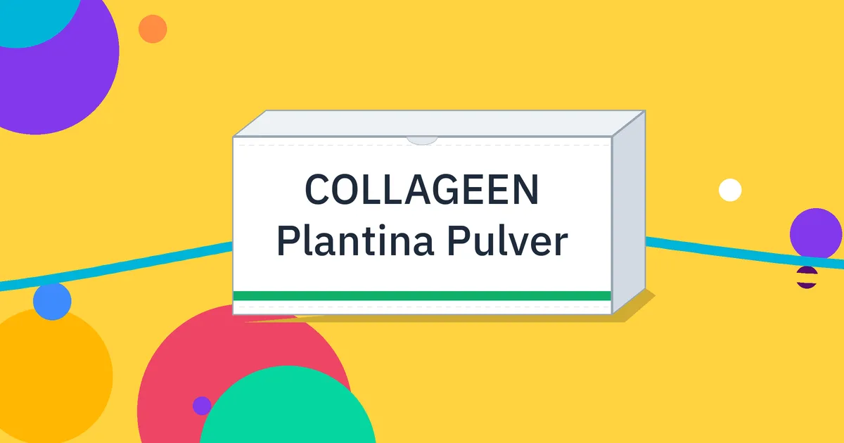 Symbolbild: Packung mit der Aufschrift COLLAGEEN Plantina Pulver (PZN 19276360) – Verfügbarkeit und Bezug in Apotheken in Frankfurt am Main