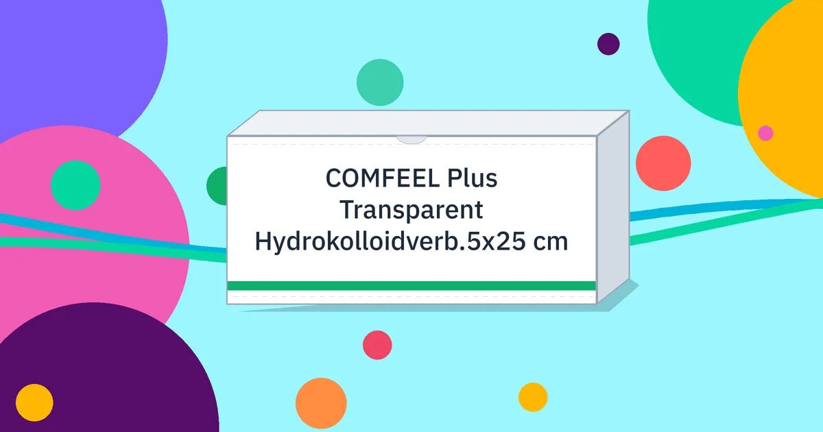 Symbolbild: Packung mit der Aufschrift COMFEEL Plus Transparent Hydrokolloidverb.5x25 cm (PZN 13343865) – Verfügbarkeit und Bezug in Apotheken in Frankfurt am Main
