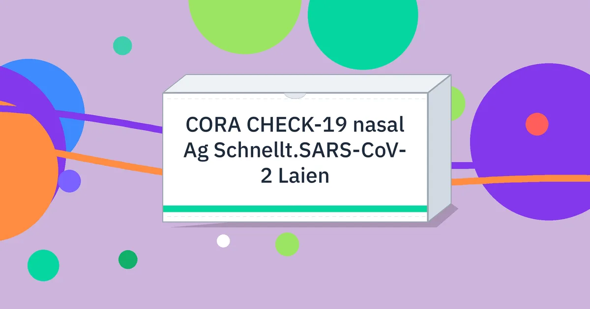 Symbolbild: Packung mit der Aufschrift CORA CHECK-19 nasal Ag Schnellt.SARS-CoV-2 Laien (PZN 17376100) – Verfügbarkeit und Bezug in Apotheken in Frankfurt am Main