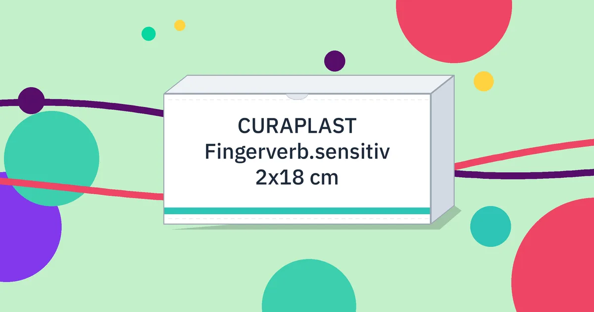 Symbolbild: Packung mit der Aufschrift CURAPLAST Fingerverb.sensitiv 2x18 cm (PZN 03316749) – Verfügbarkeit und Bezug in Apotheken in Frankfurt am Main