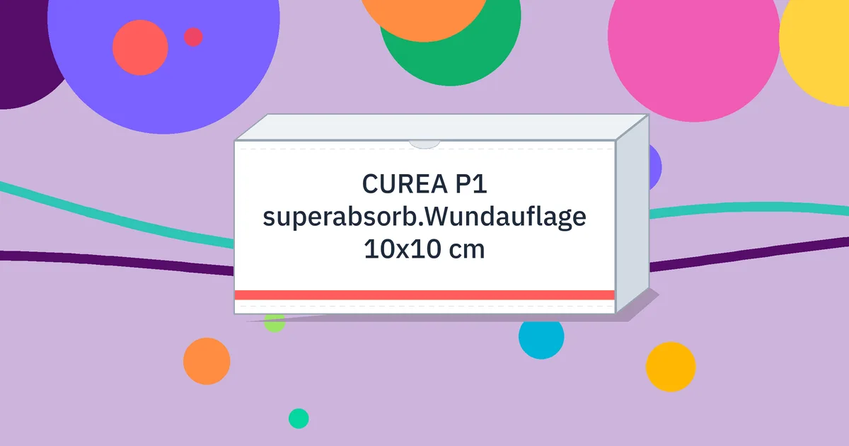 Symbolbild: Packung mit der Aufschrift CUREA P1 superabsorb.Wundauflage 10x10 cm (PZN 16005407) – Verfügbarkeit und Bezug in Apotheken in Frankfurt am Main