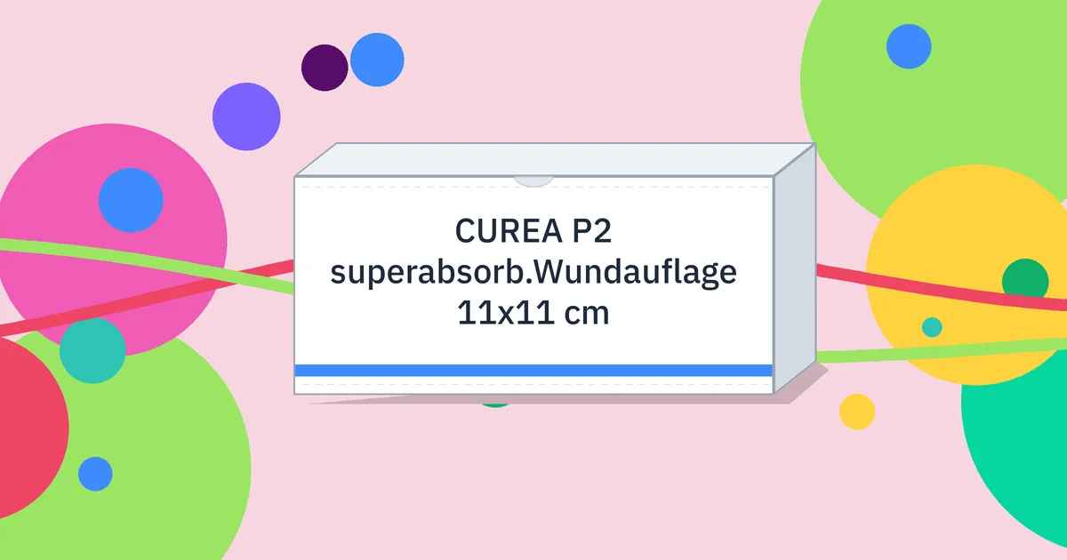 Symbolbild: Packung mit der Aufschrift CUREA P2 superabsorb.Wundauflage 11x11 cm (PZN 09238022) – Verfügbarkeit und Bezug in Apotheken in Frankfurt am Main